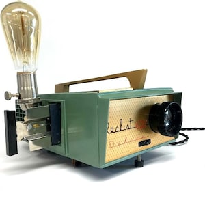Vintage Mid Century Lamp, Slide Projector, Realist Deluxe, Retro Desk ...