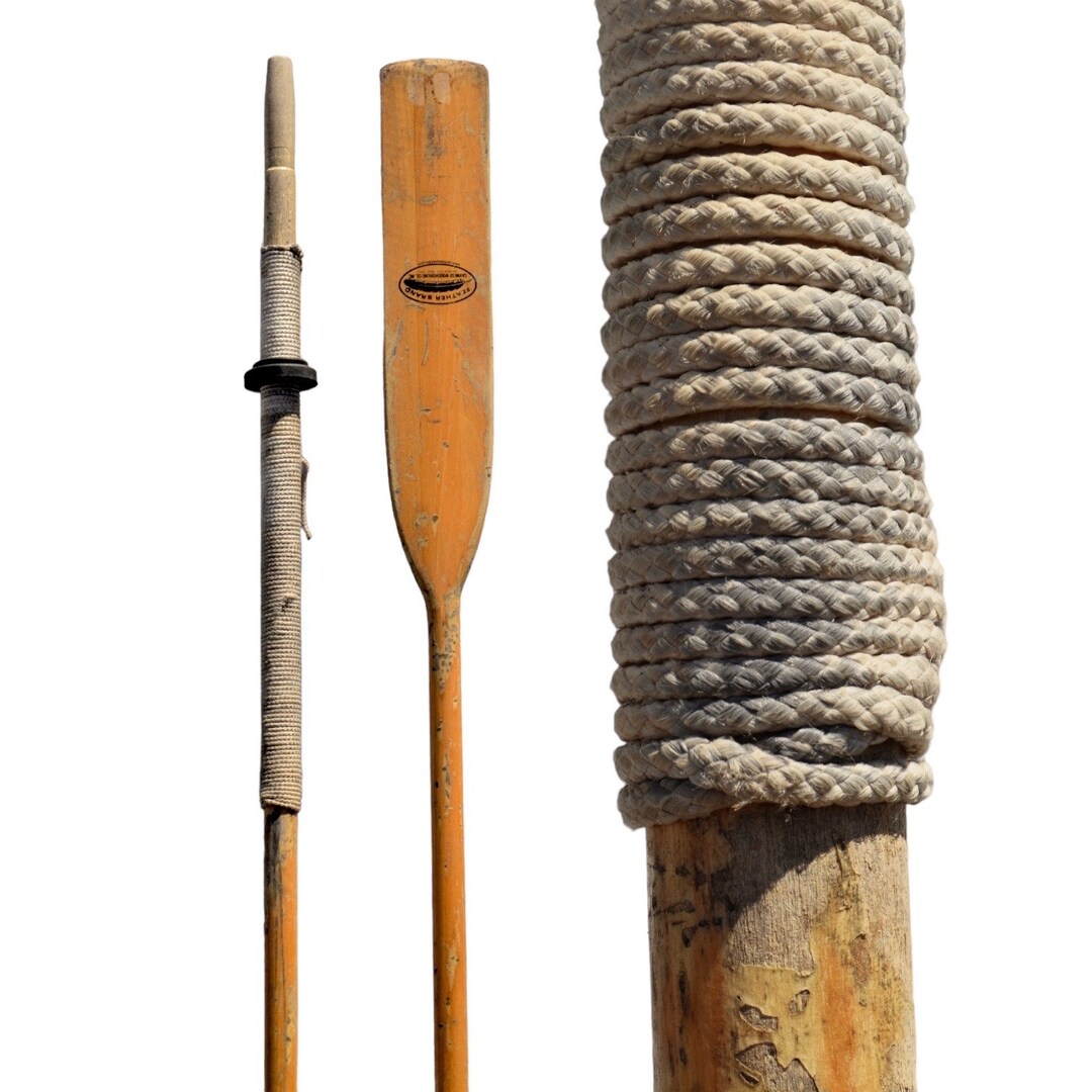 Vintage Boat Oars Pair With Brass Oar Locks Wooden Oars - Etsy