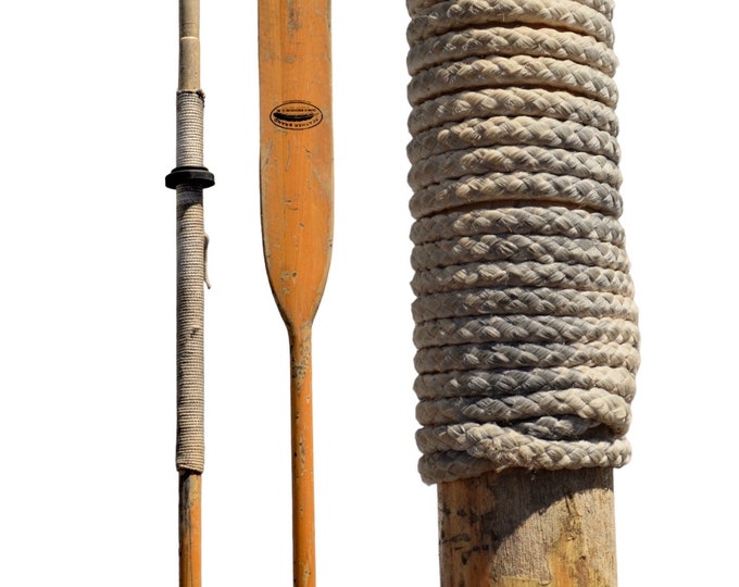 Vintage Boat Oars Pair With Brass Oar Locks, Wooden Oars, Feather Brand ...