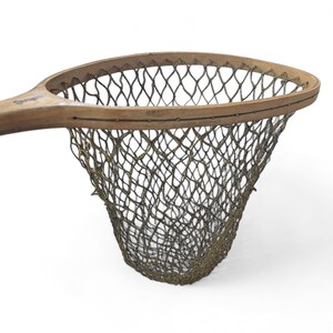 Vintage Trout Fishing Net - Wood Frame, Red Handle, Collectible Fishing ...