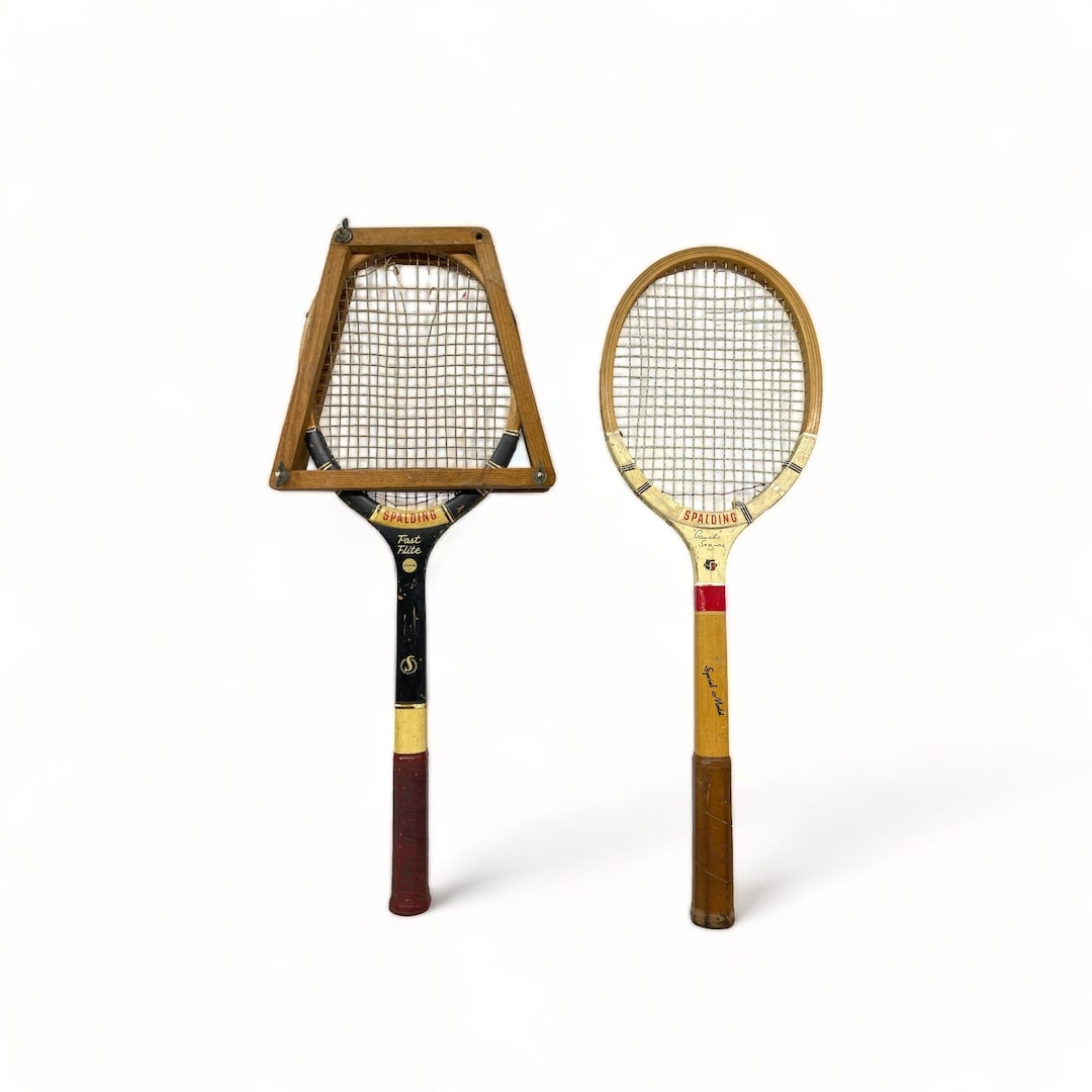 Vintage Wooden Tennis Racket Pair, Spalding Fast Flite, Paucho Segura ...