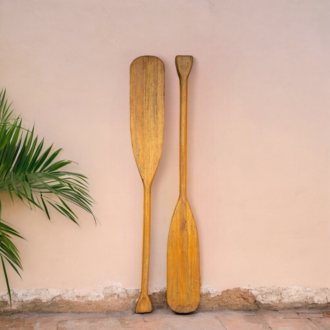 Vintage Wooden Boat Oars Pair, Featherbrand Boat Paddles, Beach House ...