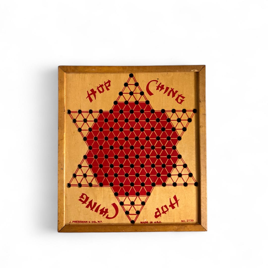 Vintage Wooden Hop Ching Chinese Checkers Game Board - Wall Decor ...