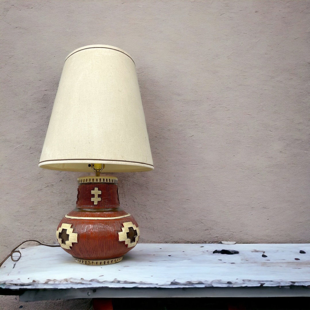 Vintage Southwestern Boho Ceramic Lamp, Mid Century Lamp, American Lamp ...