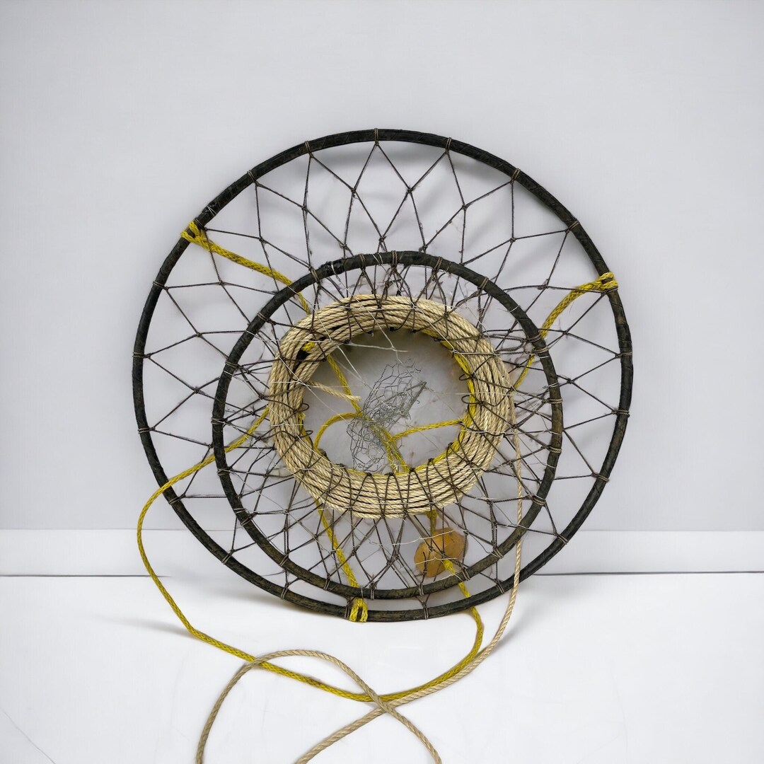 Vintage Large Ring Crab Trap - Collapsible Beach House Decor, Seafood ...