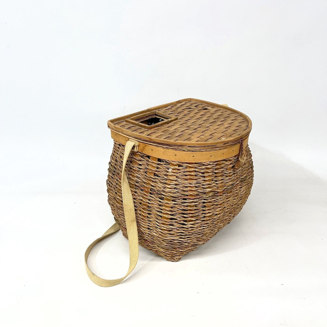 Vintage Fishing Creel, Fishing Basket, Fisherman Gift, Cabin Decor ...