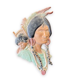 Vintage Sexton Native American Wall Plaque Set, Indian Chief, Indian ...