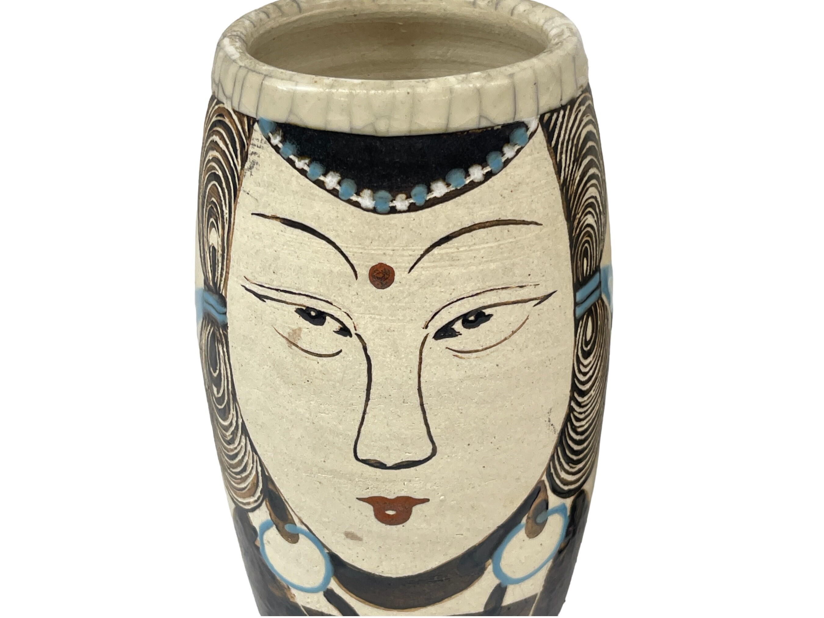 Vintage Face Vase Pair - Hand Painted Ceramic Man Woman Vases, Unique ...