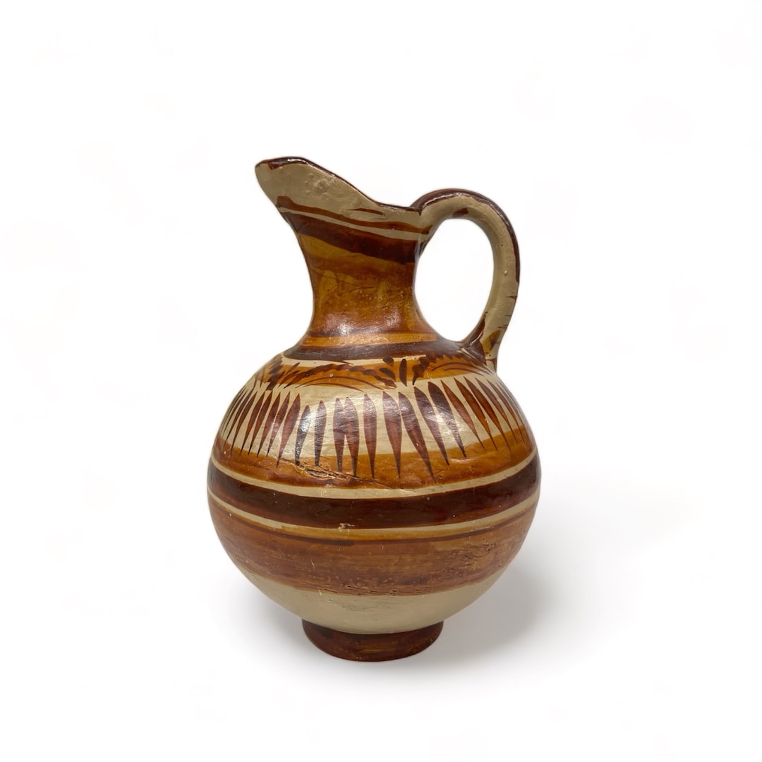 Vintage Mexican Pottery Pitcher in Earth Tone Colors, 60s Mid Century ...