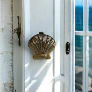 Vintage Seashell Door Knocker, Clamshell Door Knocker, Beach House ...