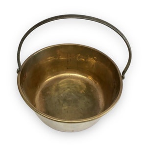 Vintage Solid Brass Bucket, Brass Cauldron, Brass Pot With Handle ...