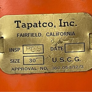 Vintage 70s Life Preserver Buoy - the B.F. Goodrich Company, US Coast ...