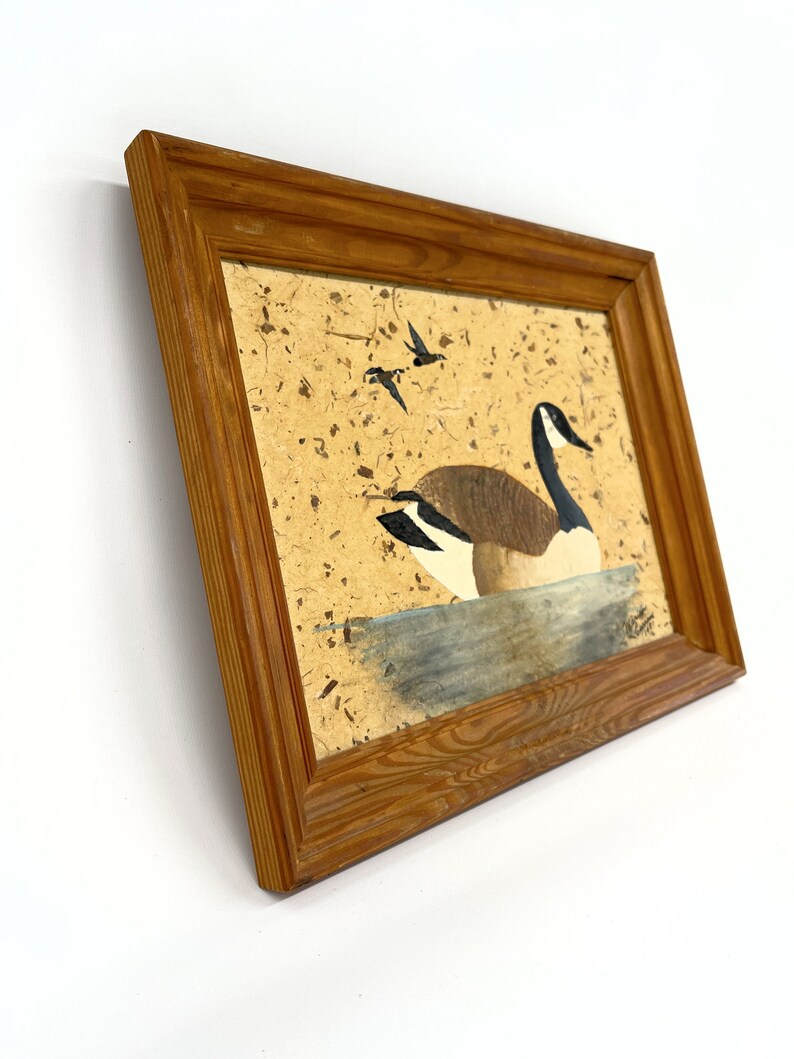 Vintage Canada Goose Original Painting, Wildlife Wall Art, Nature ...