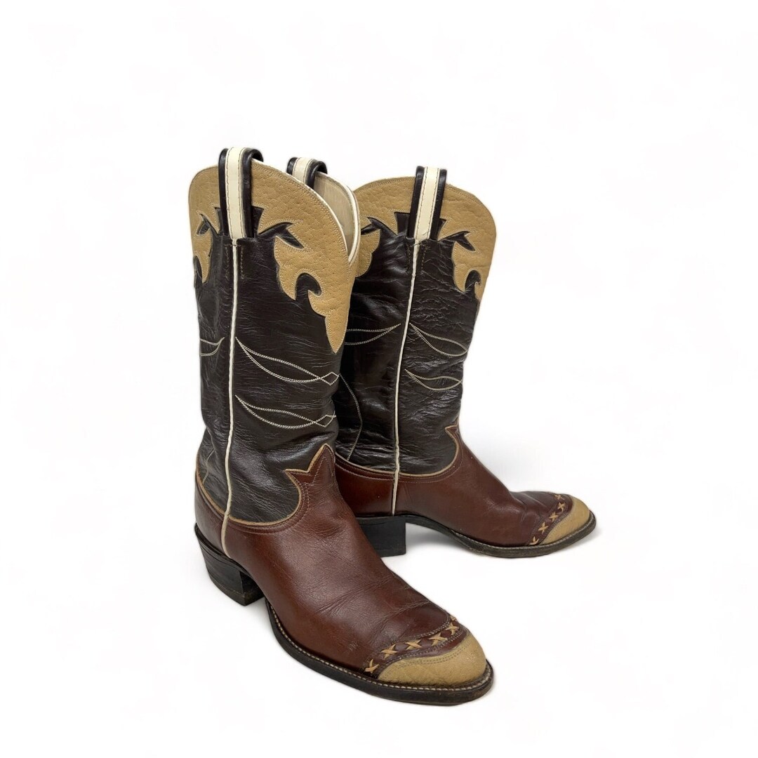 Vintage Men's Tony Lama Black Label Cowboy Boots, 1970s Western Boot ...