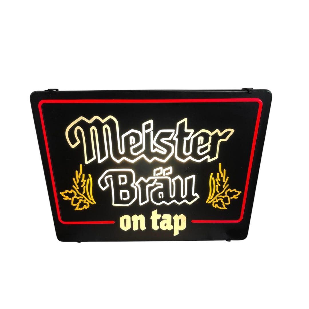 Vintage Meister Brau on Tap Lighted Sign - Faux Neon, Bar Decor ...