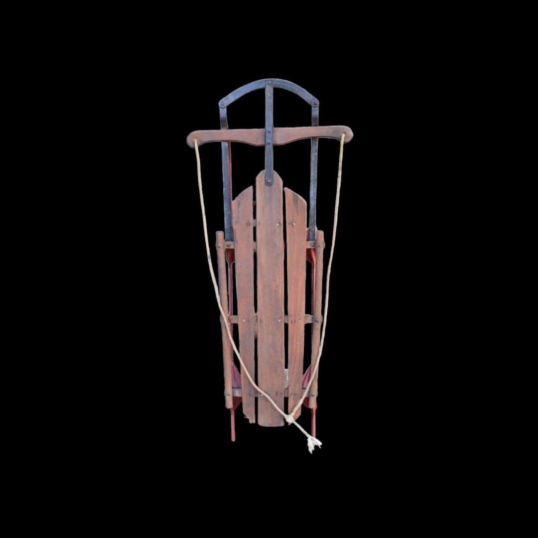 Vintage Flyaway Wooded Sled, Wood Snow Sled, Sledding Cabin or Ski ...