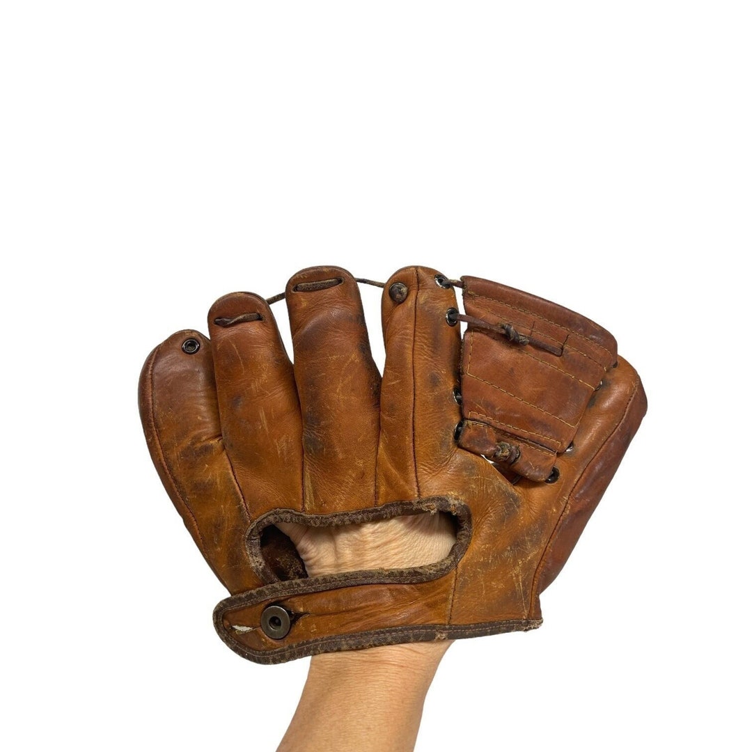 Vintage 1950s Leather Baseball Glove Reese Model, Antique Left Handed ...
