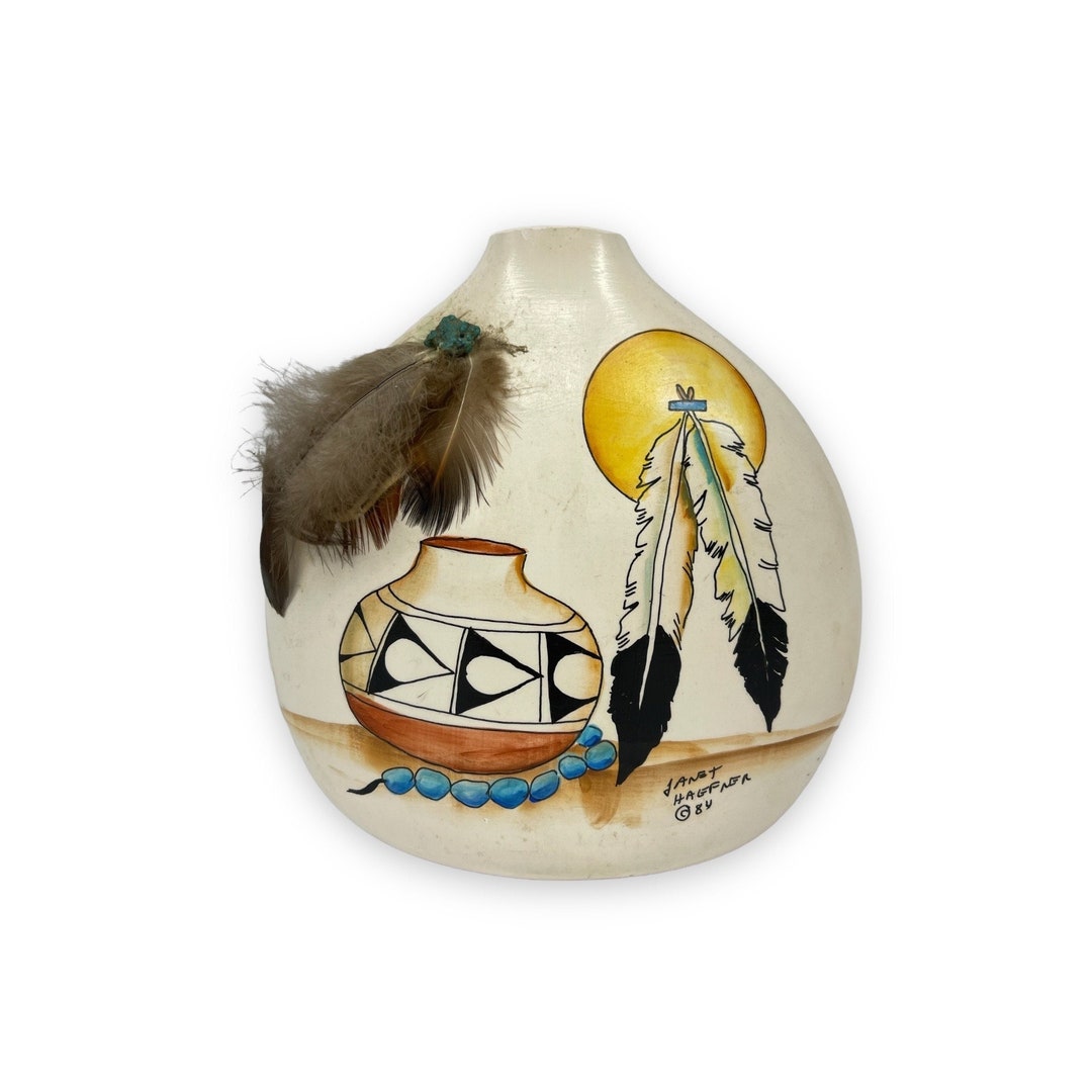 Vintage Southwestern Vase Signed, 80s Southwest Desert Decor ...