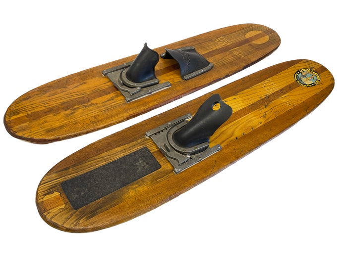Vintage Wooden Water Skis, Cypress Garden Water Skis, Trik Master Skis ...
