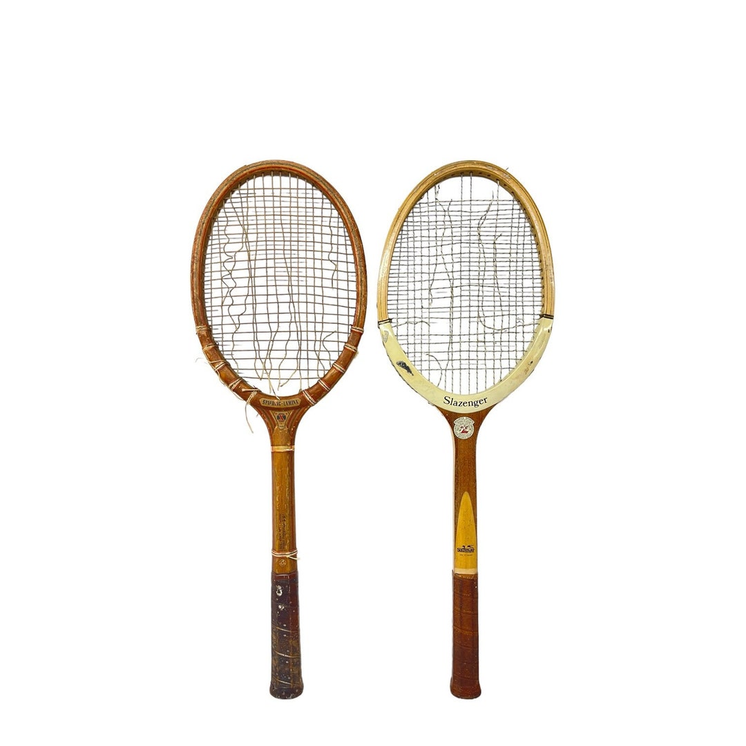 Vintage Wooden Tennis Rackets Spalding Lamina, Slazenger Challenge No ...
