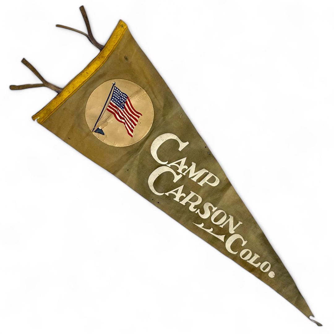 Vintage Camp Carson Felt Pennant With Sewn American Flag - Antique ...
