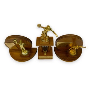 Vintage Sports Trophies Set - Football, Basketball, Bowling, Sports ...