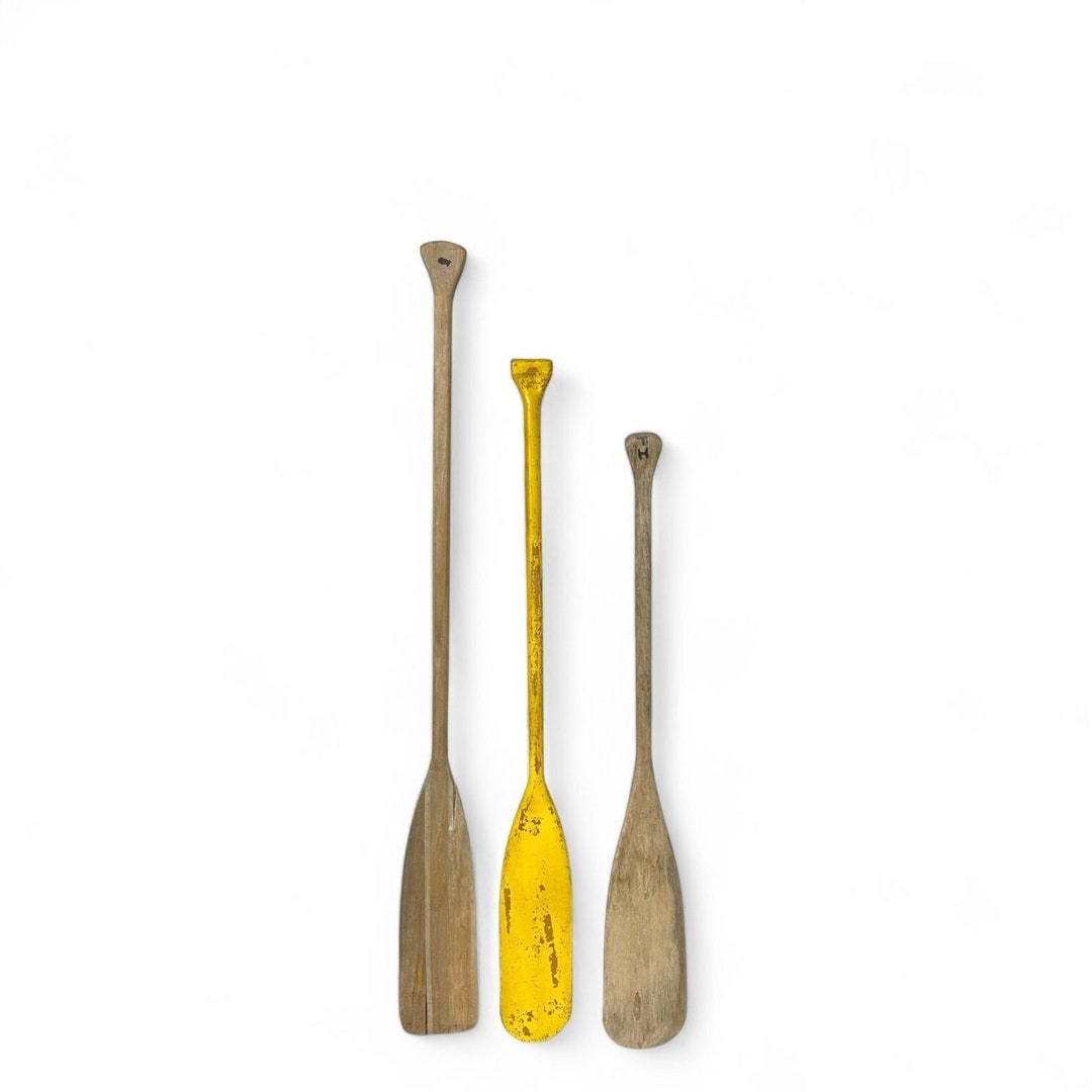 Vintage Wooden Boat Oars - Set of 3 in Various Sizes, Rustic Oars by ...