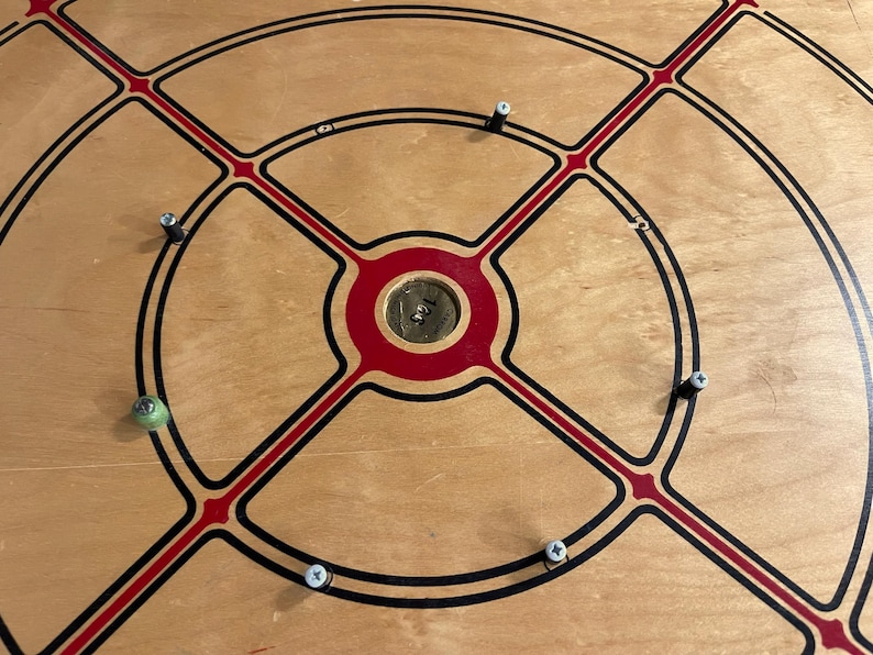 Vintage Wooden Carrom Game Board Style 106 - Double Sided Square Game ...