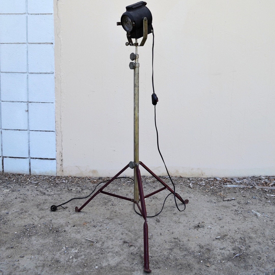 Vintage Theater Stage Spotlight by Cycon - Industrial Tripod Lighting ...