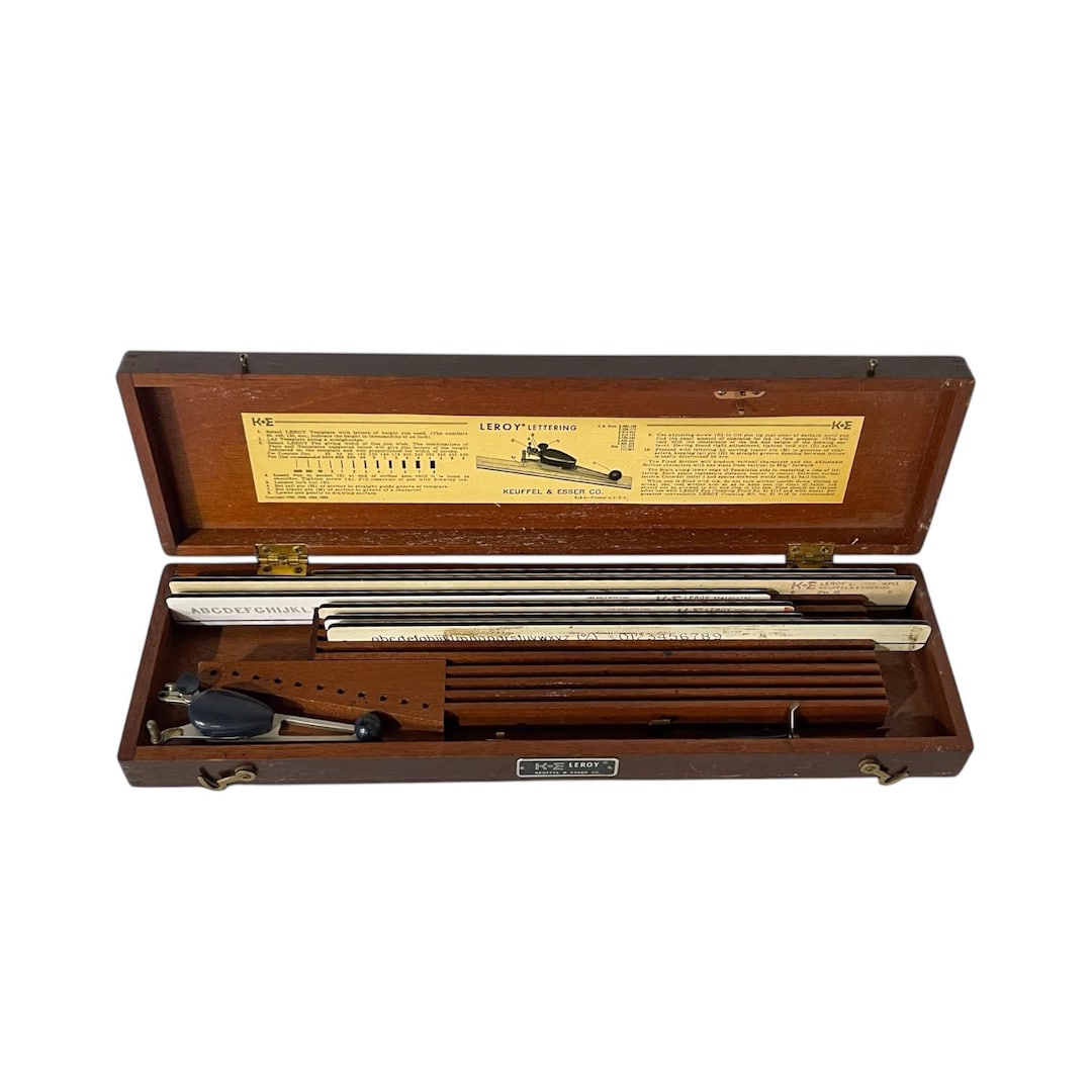 Vintage Leroy Lettering Kit - Drafting Supplies, Antique Writing Kit ...