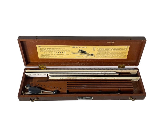 Vintage Leroy Lettering Kit - Drafting Supplies, Antique Writing Kit ...