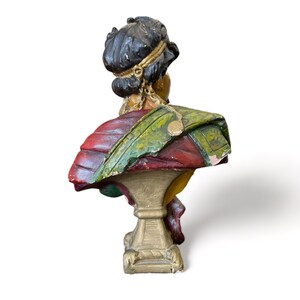Vintage Spanish Plaster Statue on Pedestal - Colorful Spanish Revival ...