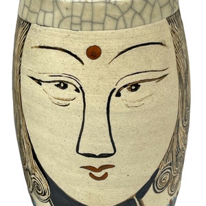 Vintage Face Vase Pair - Hand Painted Ceramic Man Woman Vases, Unique ...