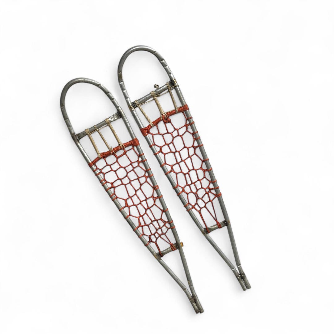 Vintage Metal Snowshoes With Rope - Rustic Cabin Decor, Ski Lodge Wall ...