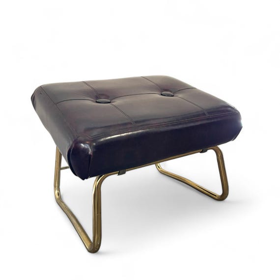 Vintage Adjustable Footstool Pearl Wick Ottoman Leg Lounger Mid Century Furniture Retro Living Room Vinyl Upholstered Metal Legs Etsy