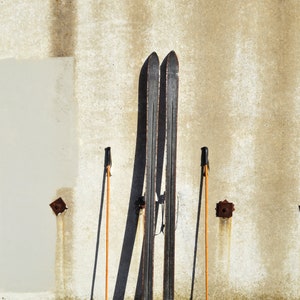Vintage Wooden Northland Monarch Snow Skis and Poles, Wood Ski, Cabin ...