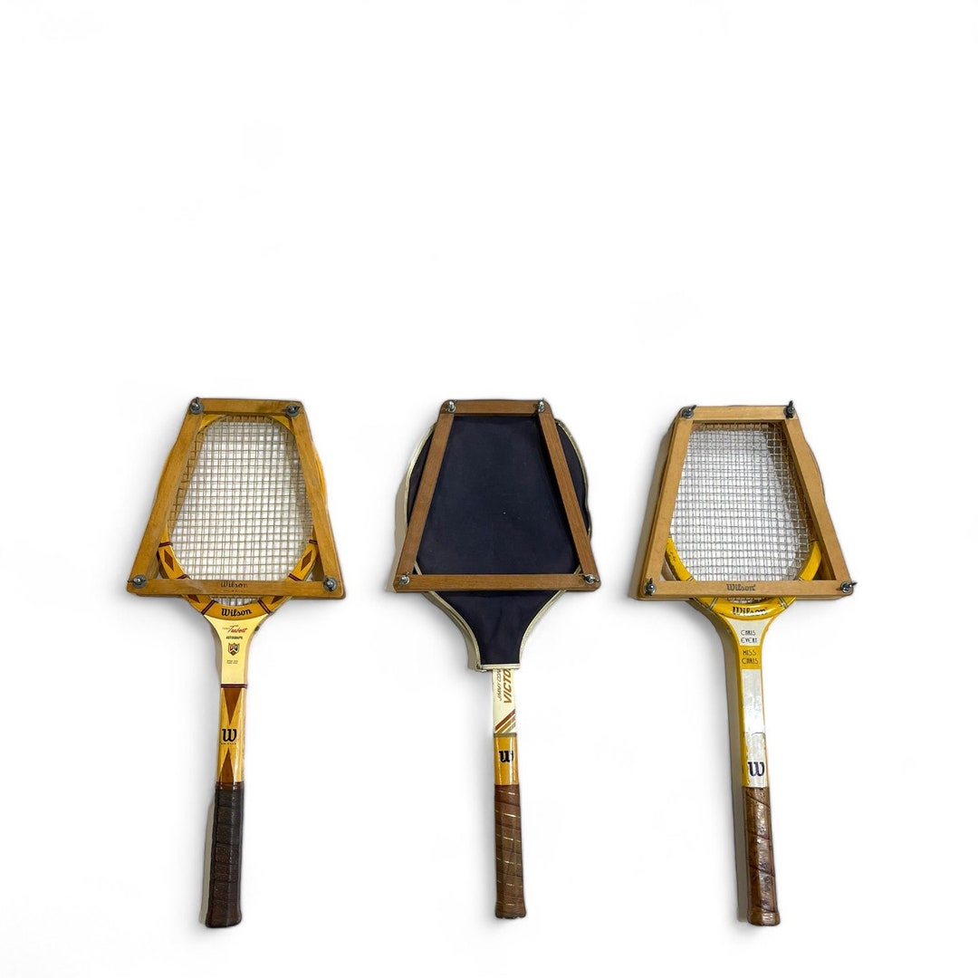 Vintage Wilson Wooden Tennis Racket Set of 3 - Jimmy Connors Victory ...