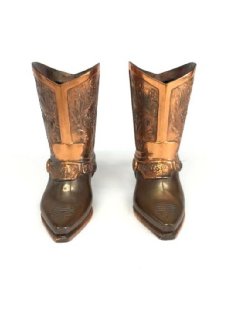 Vintage Copper Bookends Cowboy Boots by Champion Products - Etsy