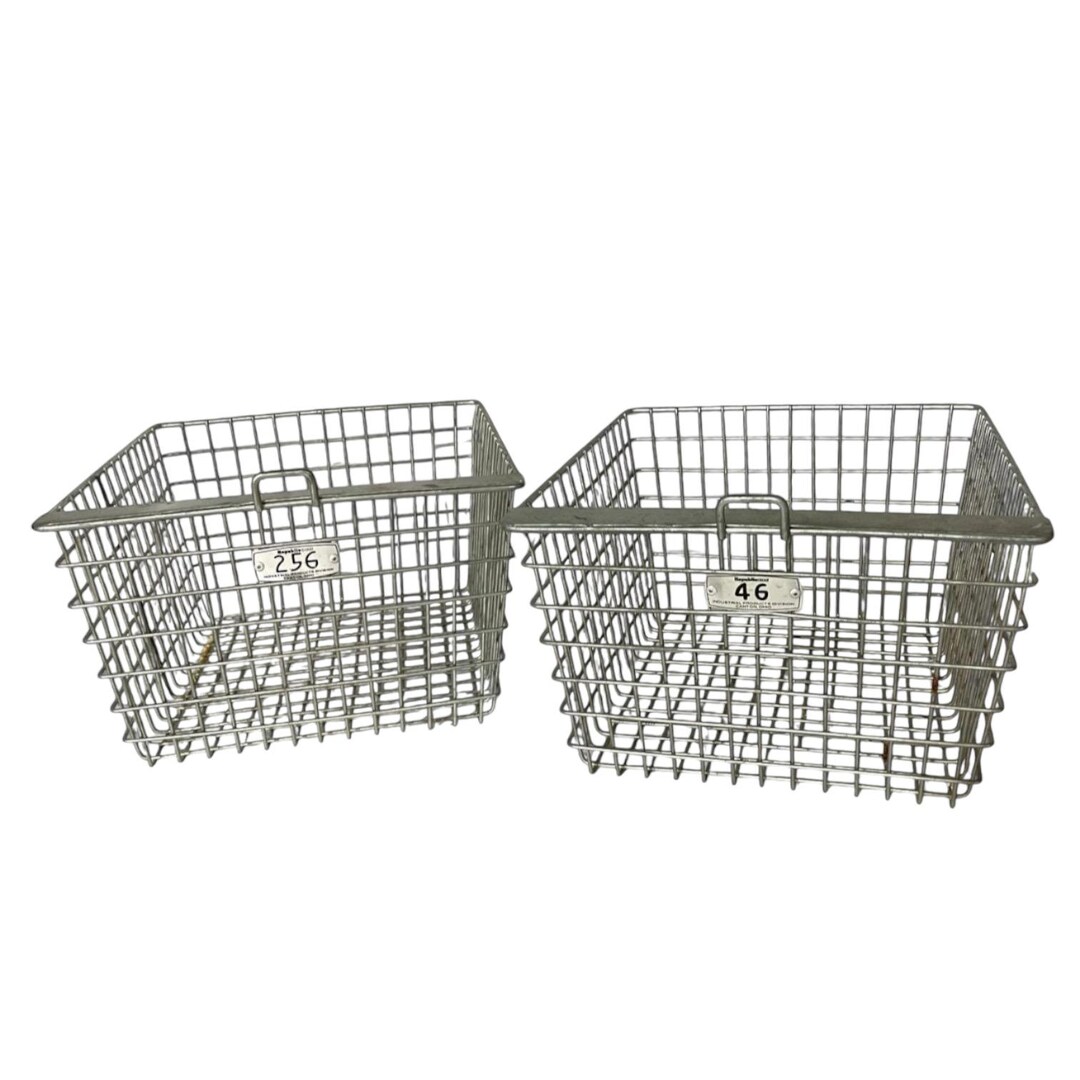 Vintage Metal Locker Baskets Set of 2 - Republic Steel, Industrial ...