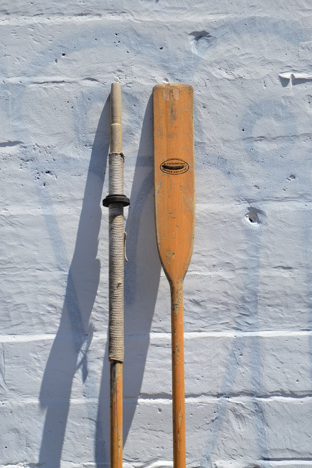 Vintage Boat Oars Pair With Brass Oar Locks Wooden Oars - Etsy