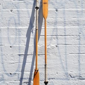 Vintage Boat Oars Pair With Brass Oar Locks Wooden Oars - Etsy