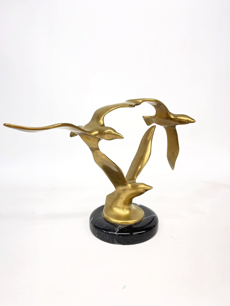 Vintage Brass Seagulls Seagull Statue Seagull Figurine Mid | Etsy