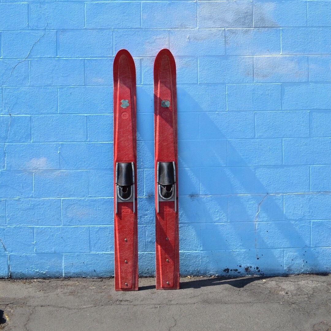 Vintage Kimball Fiberglass Water Skis – Red 1950s Coastal Decor - Etsy