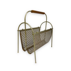 Vintage Mid Century Magazine Rack, Metal Magazine Rack, Mid Century ...