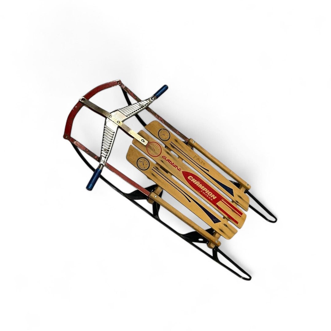 Vintage Wooden Sled - Gladding Champion Fastback With Metal Handles ...