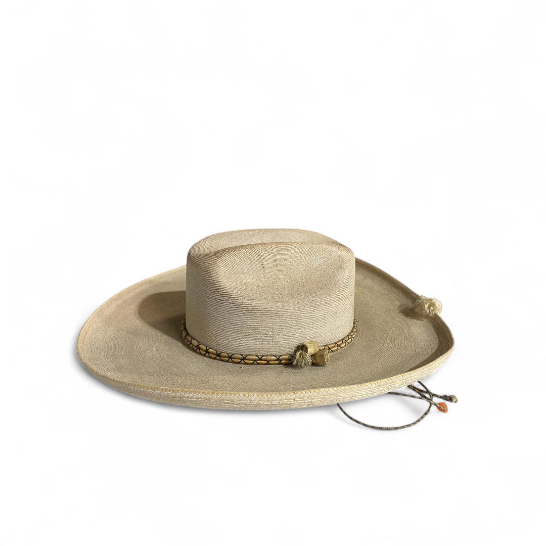Vintage Mexican Sombrero Cowboy Hat With Chin Strap La Guadalupana ...