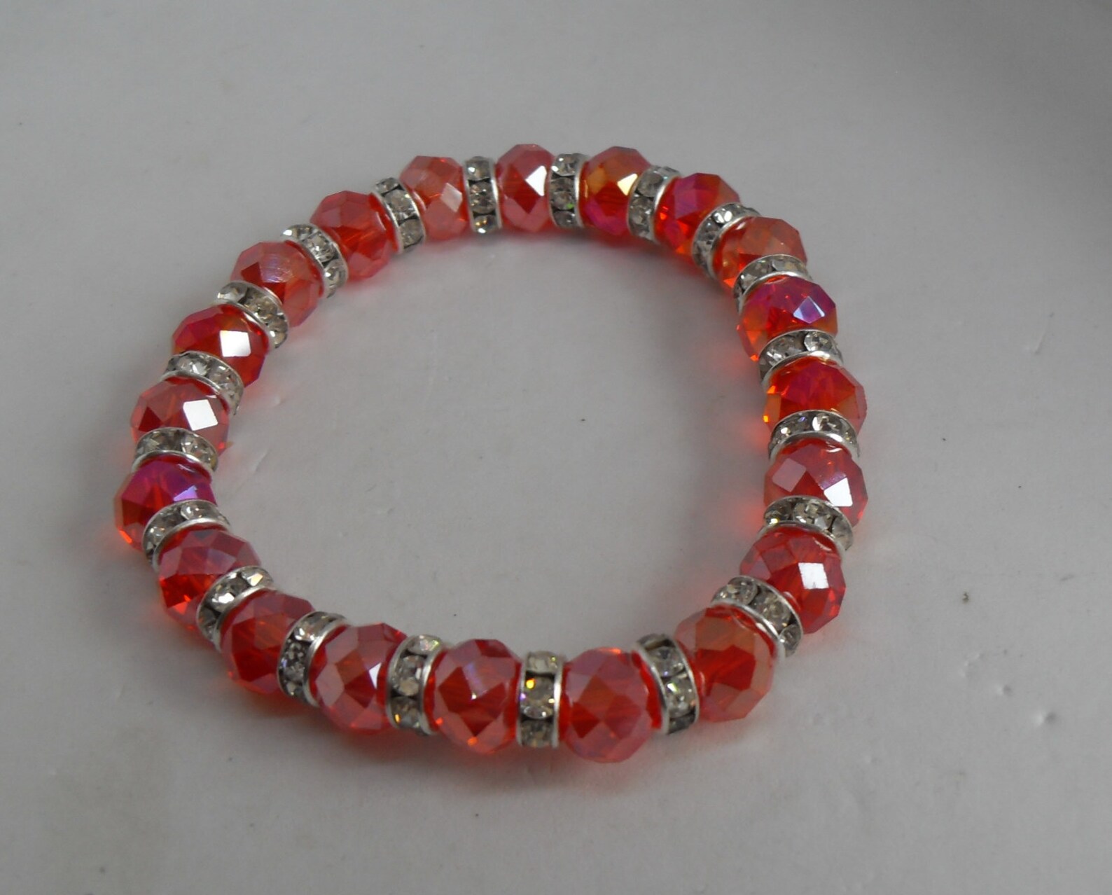 Gorgeous AB Red Crystal Necklace Set With Bracelet and Free 925 ...