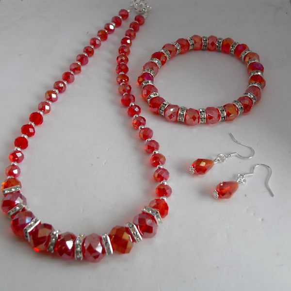 Red Jewelry Set - Etsy