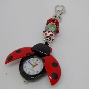 Cute Ladybird Bag Charm Fobwatch With Ladybird Beads - Etsy