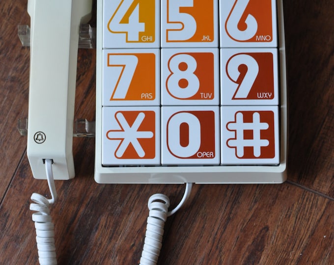 Vintage Big Button Phone Retro Ombre Color Western Electric Push Button ...